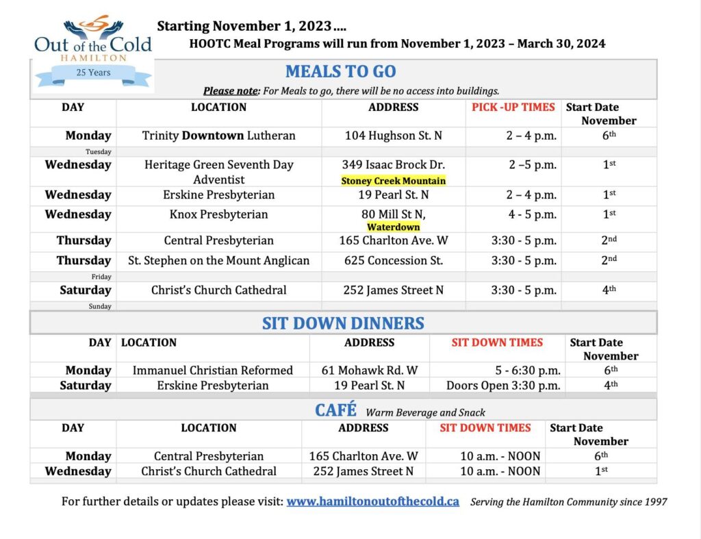 Hamilton Out of the Cold Cafe - CPC Hamilton